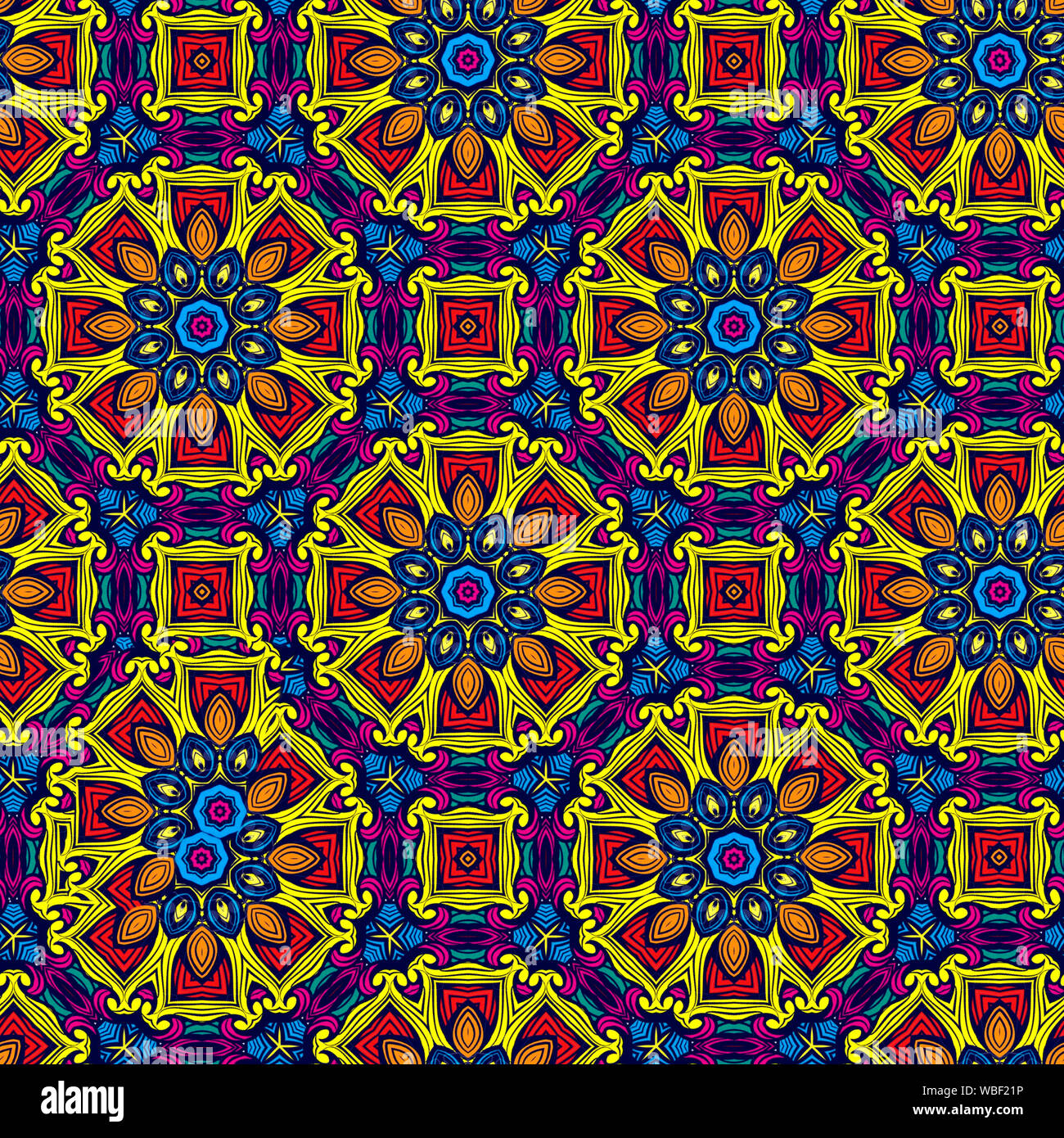 Interesting shapes and colors create a symmetrical design pattern that ...