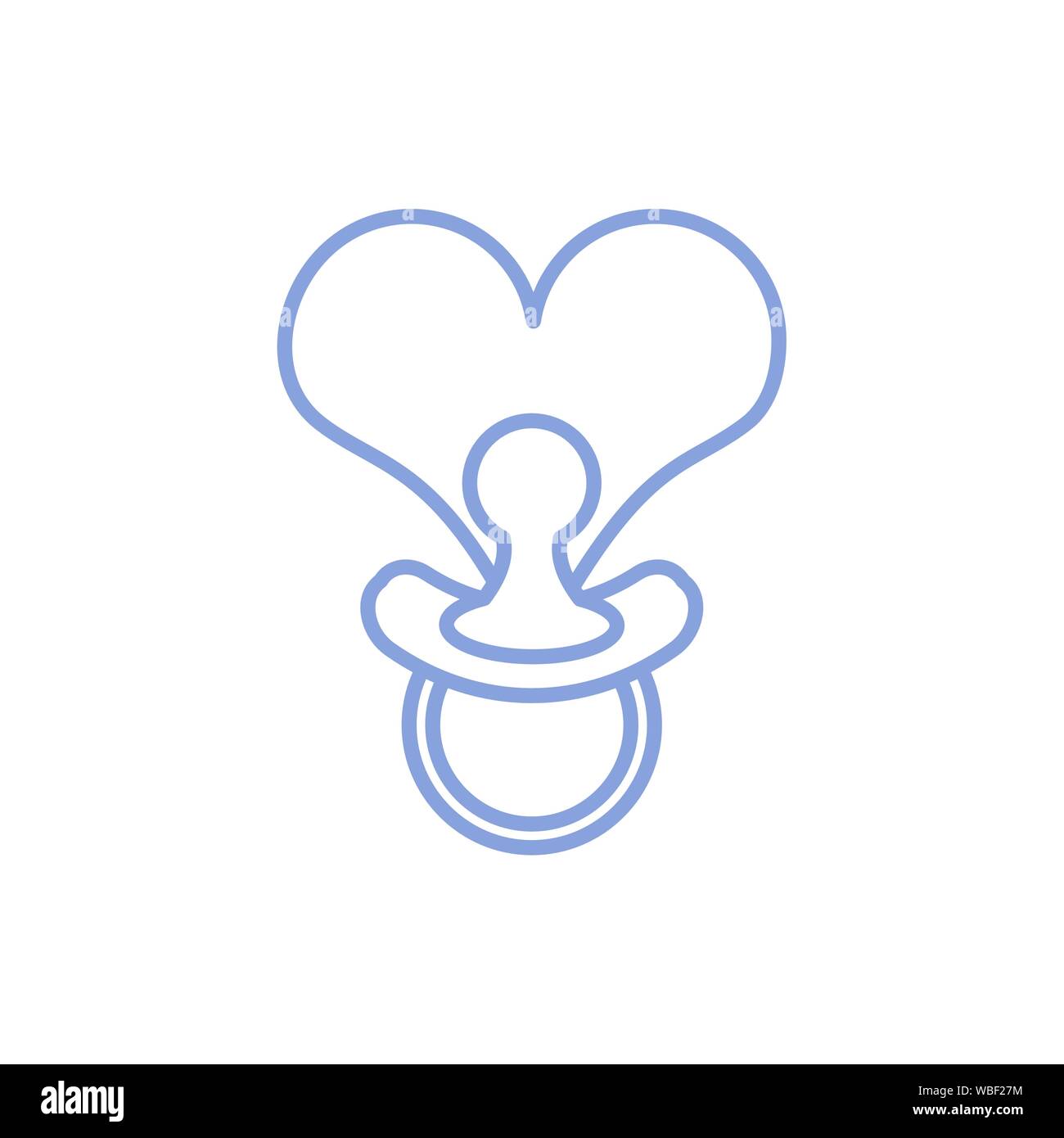 cute heart love with pacifier baby vector illustration design Stock ...