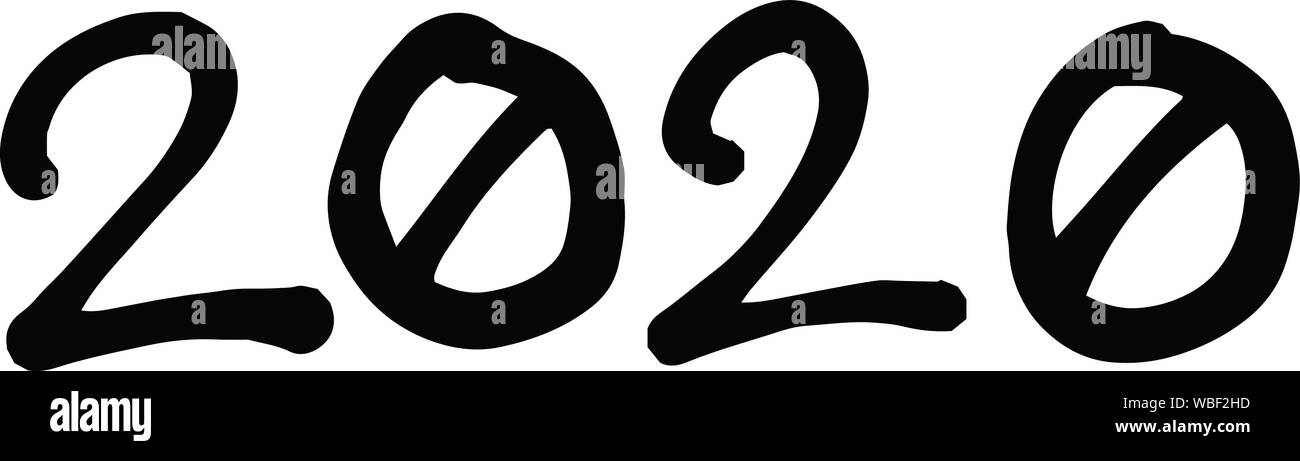 This is a illustration of Handwritten 2020 character illustration Stock ...