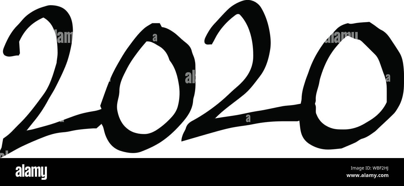 This is a illustration of Handwritten 2020 character illustration Stock ...