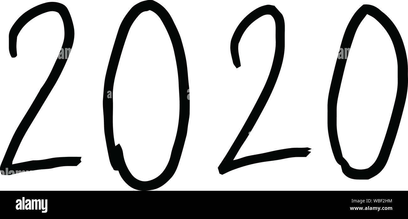 This is a illustration of Handwritten 2020 character illustration Stock ...