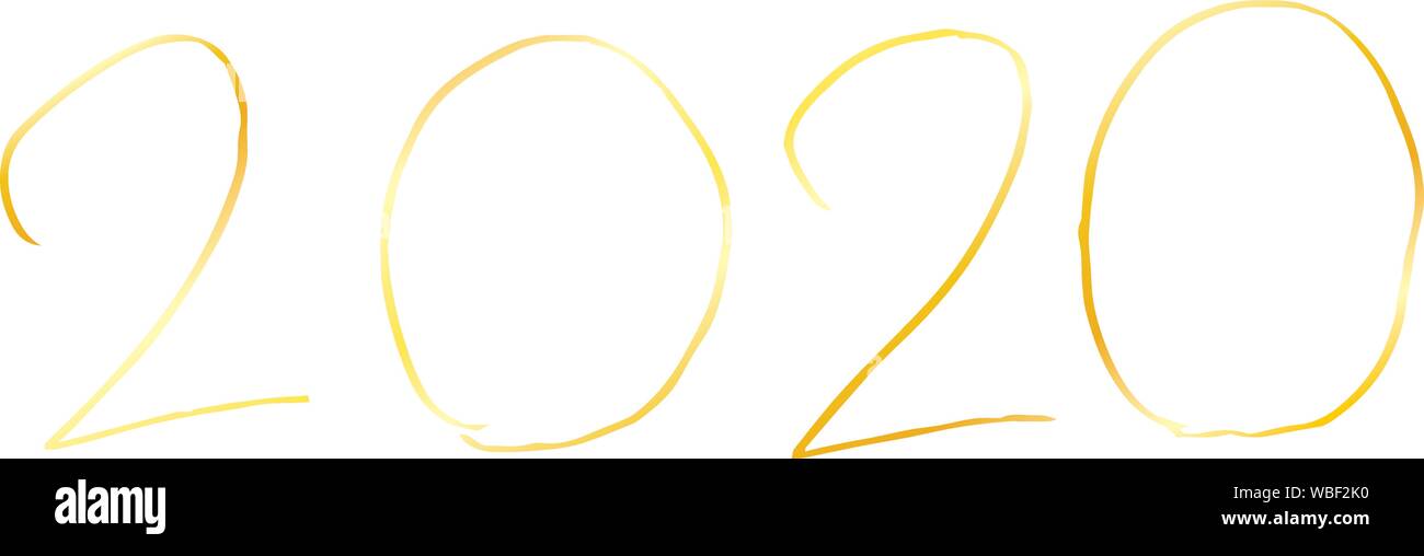 This is a illustration of Handwritten 2020 character illustration Stock ...