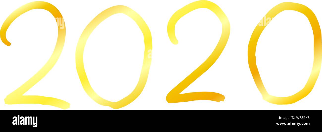 This is a illustration of Handwritten 2020 character illustration Stock ...