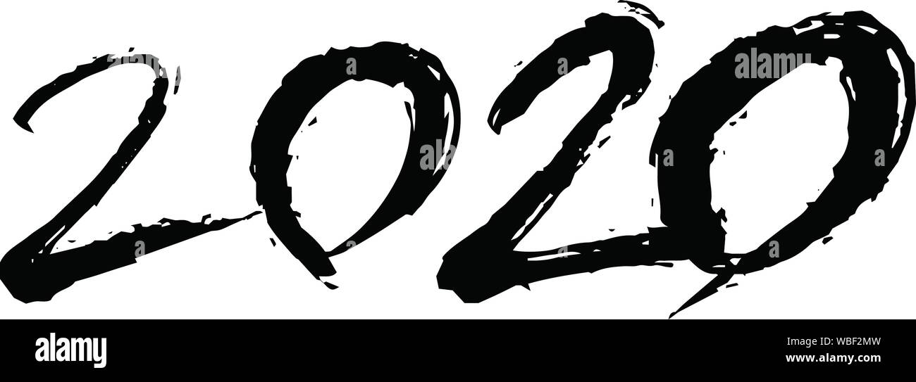 This is a illustration of Handwritten 2020 character illustration Stock ...