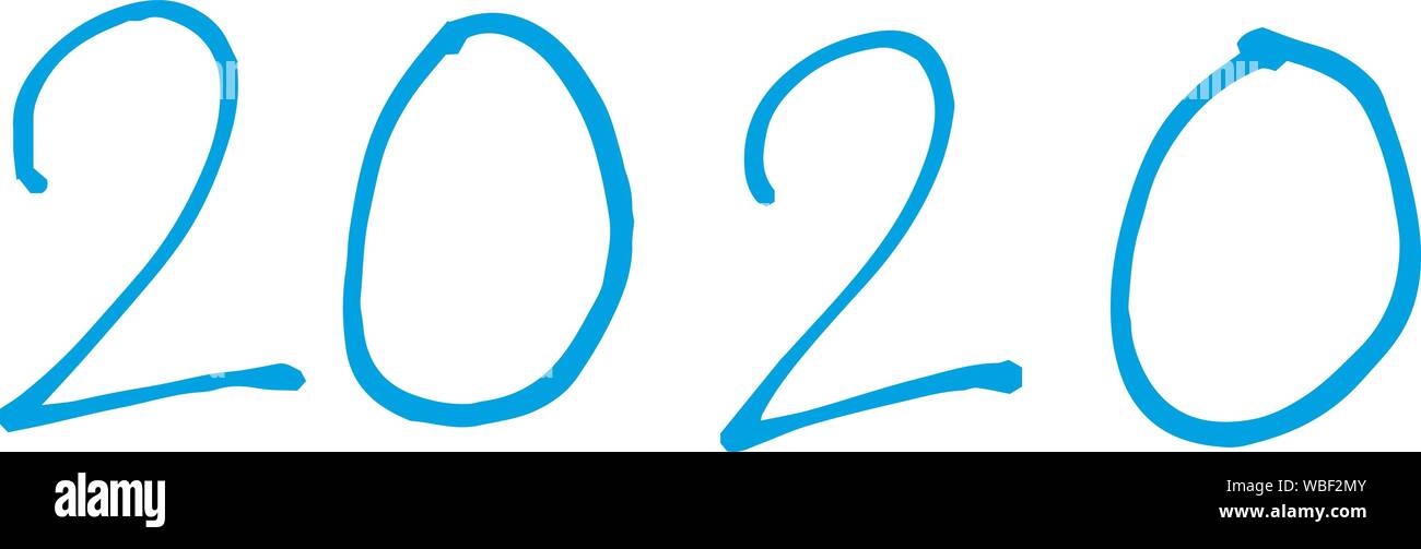 This is a illustration of Handwritten 2020 character illustration Stock ...