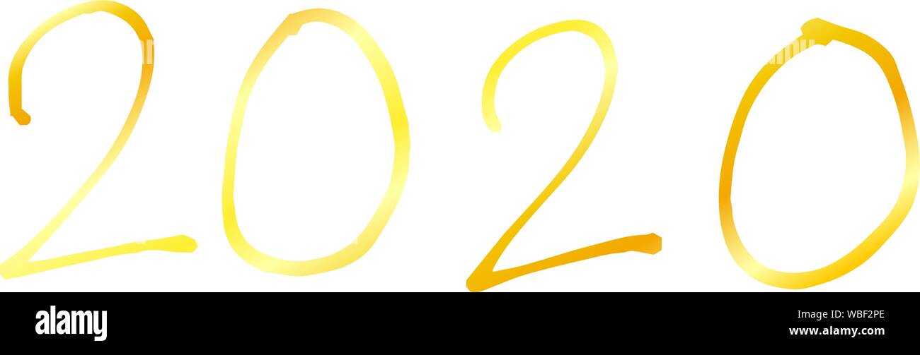 This is a illustration of Handwritten 2020 character illustration Stock ...