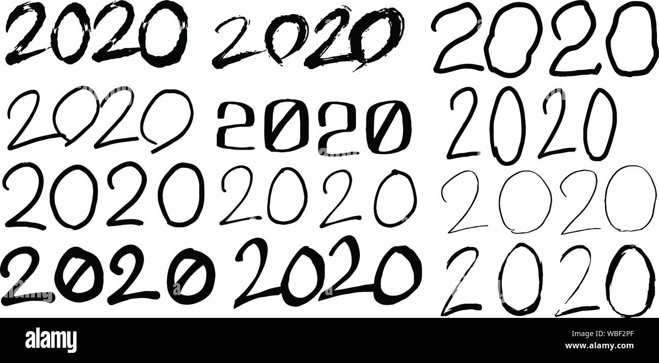 This is a illustration of Handwritten 2020 character illustration Stock ...