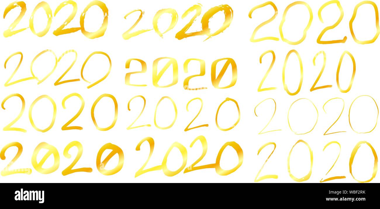 This is a illustration of Handwritten 2020 character illustration Stock ...