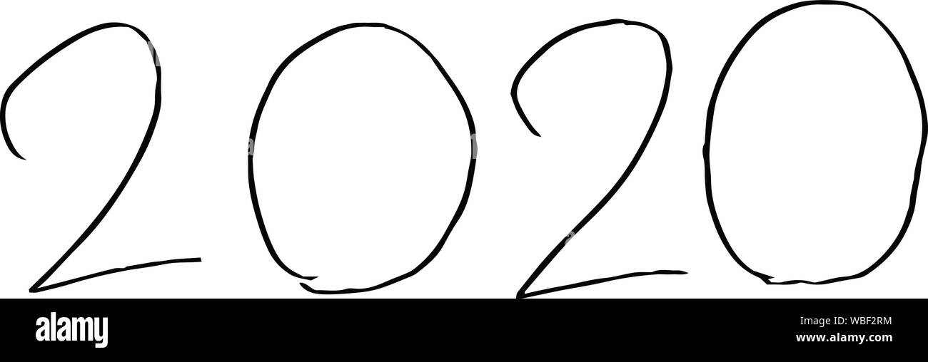 This is a illustration of Handwritten 2020 character illustration Stock ...