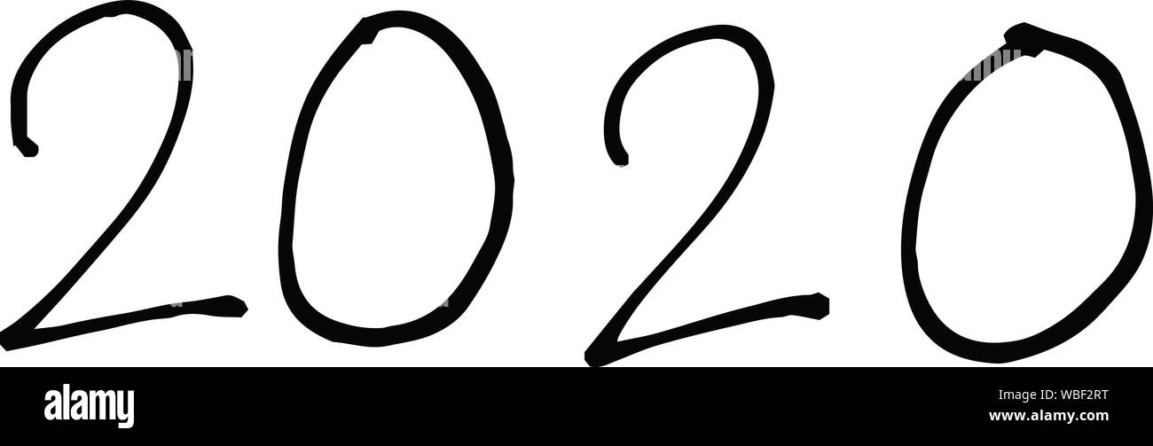 This is a illustration of Handwritten 2020 character illustration Stock ...