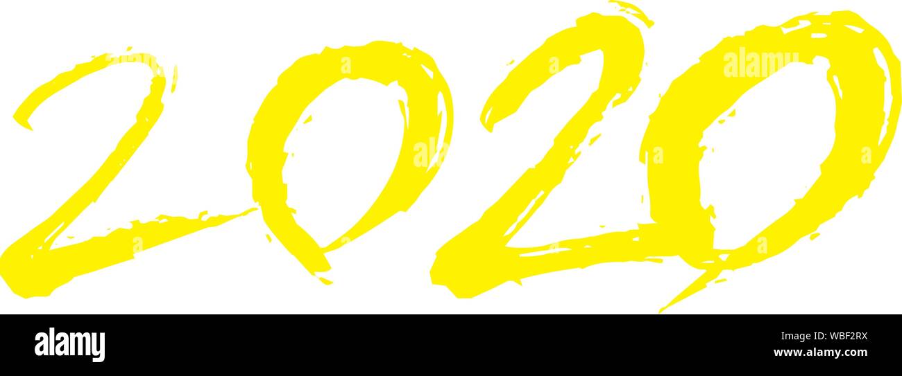 This is a illustration of Handwritten 2020 character illustration Stock ...