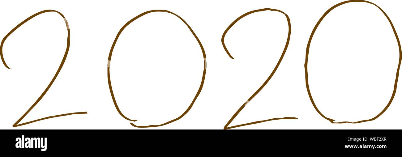 This is a illustration of Handwritten 2020 character illustration Stock ...