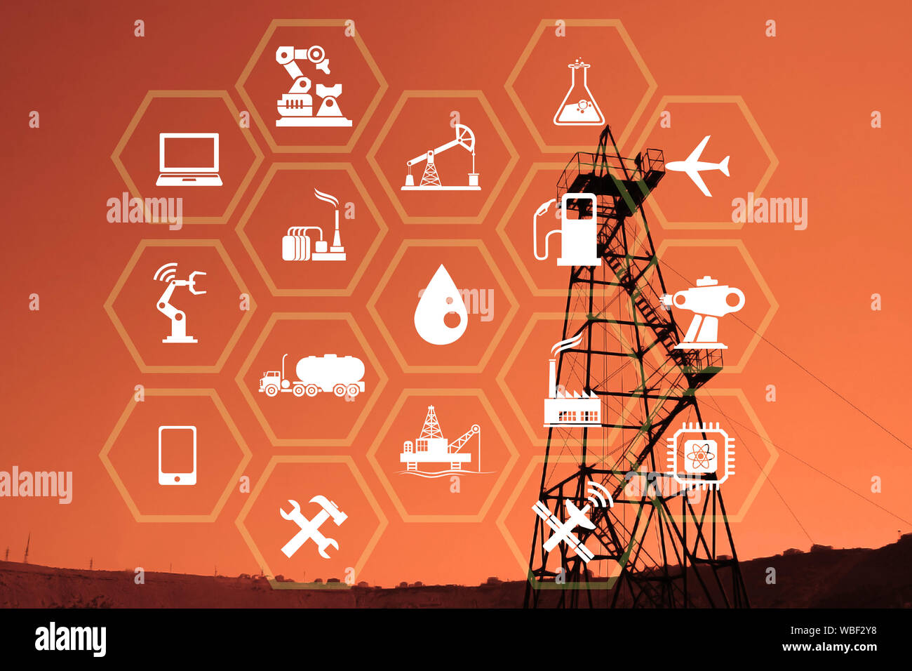 The concept of automation in oil and gas industry Stock Photo - Alamy