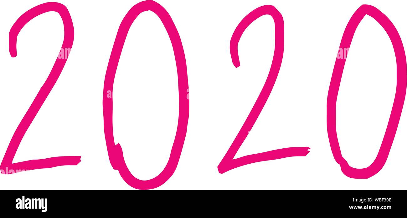 This is a illustration of Handwritten 2020 character illustration Stock ...