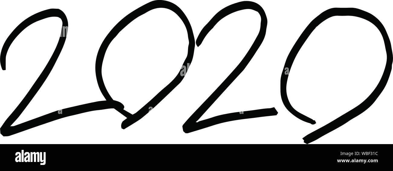 This is a illustration of Handwritten 2020 character illustration Stock ...