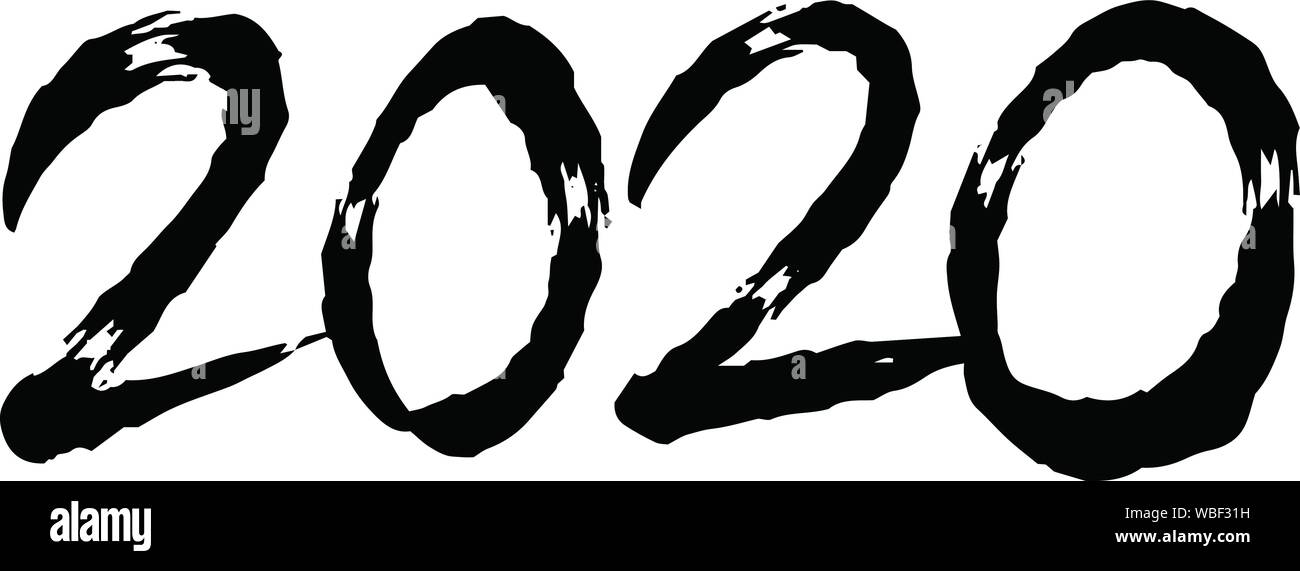 This is a illustration of Handwritten 2020 character illustration Stock ...