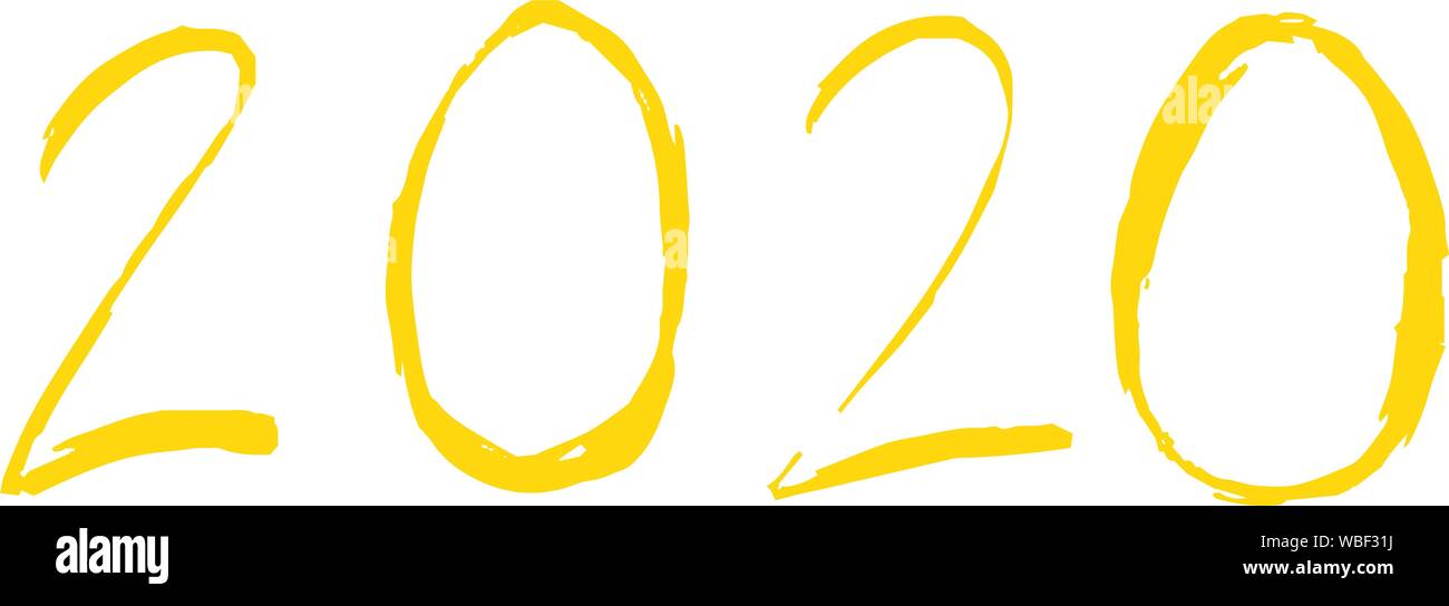 This is a illustration of Handwritten 2020 character illustration Stock ...