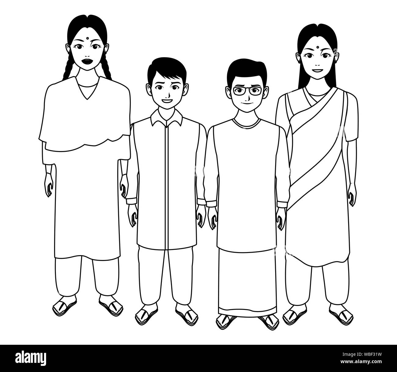 indian asian oriental culture cartoon Stock Vector Image & Art - Alamy