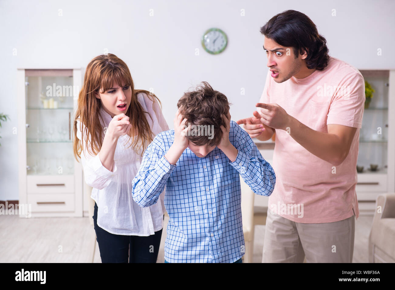 The family conflict with husband and wife and child Stock Photo - Alamy