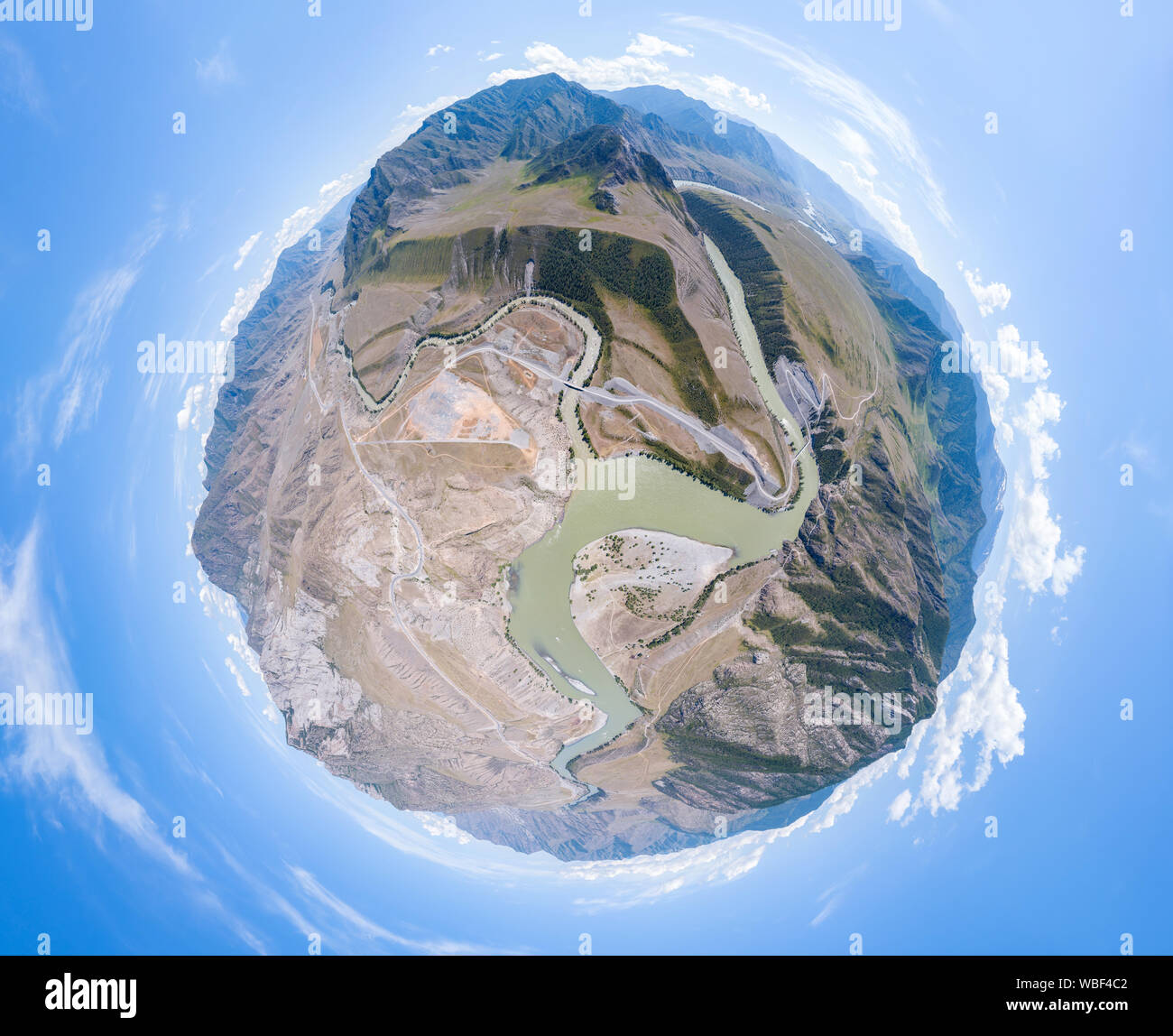 Aerial view of planet earth with the image of nature and picturesque ...
