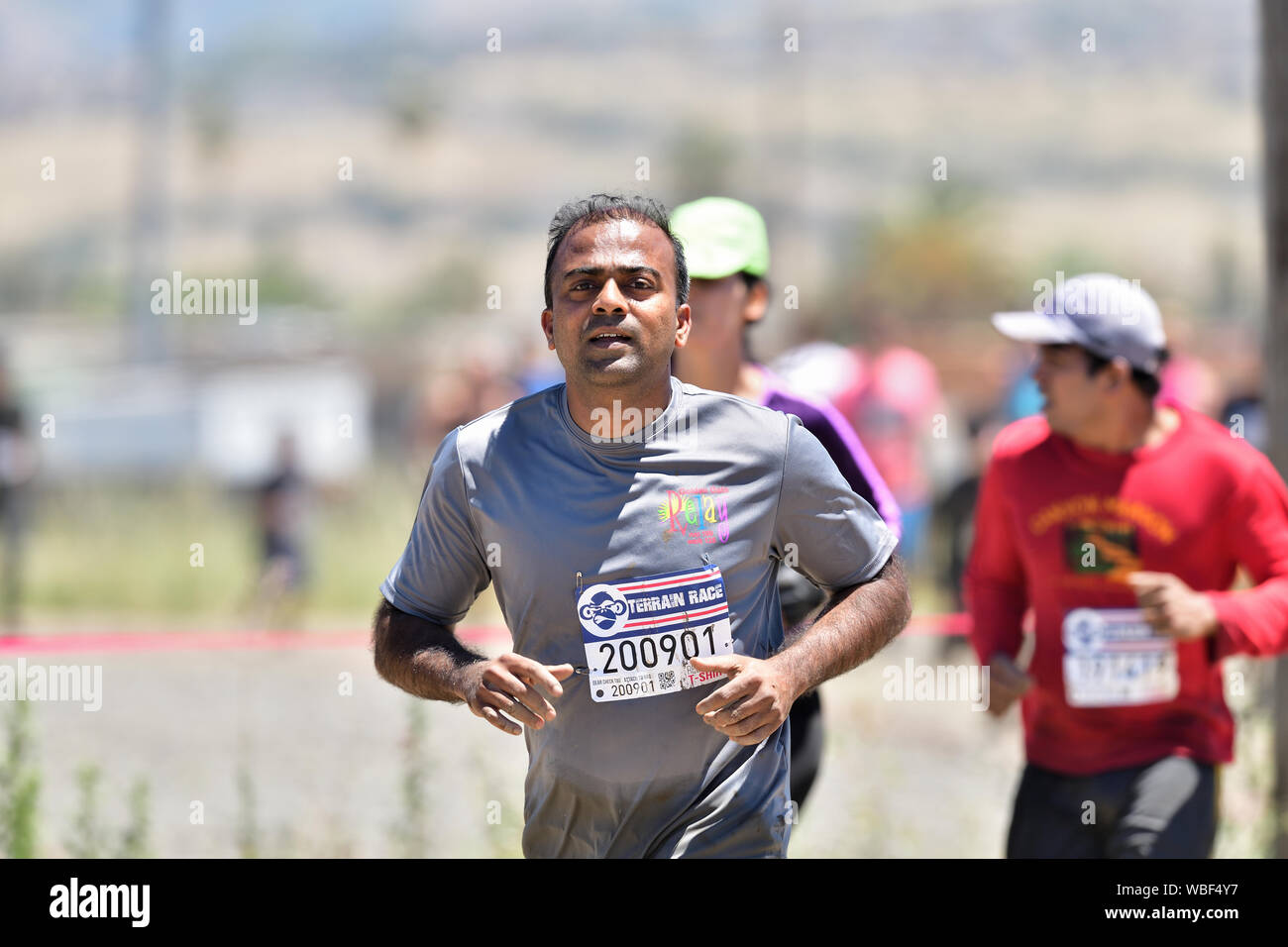Running the Hurdles Stock Photo - Alamy