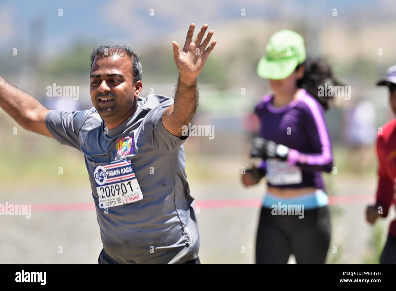 Running the Hurdles Stock Photo - Alamy