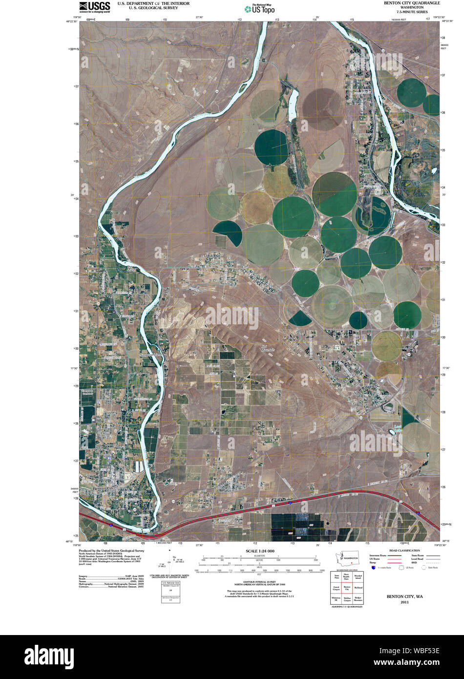 Benton washington map hi-res stock photography and images - Alamy