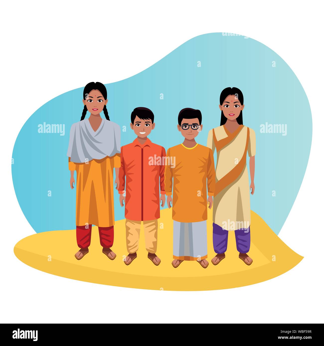 indian asian oriental culture cartoon Stock Vector Image & Art - Alamy