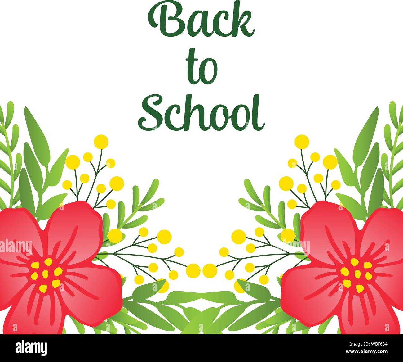 Design of invitation card back to school, with plant of leaf flower ... Design of invitation card back to school, with plant of leaf flower ...