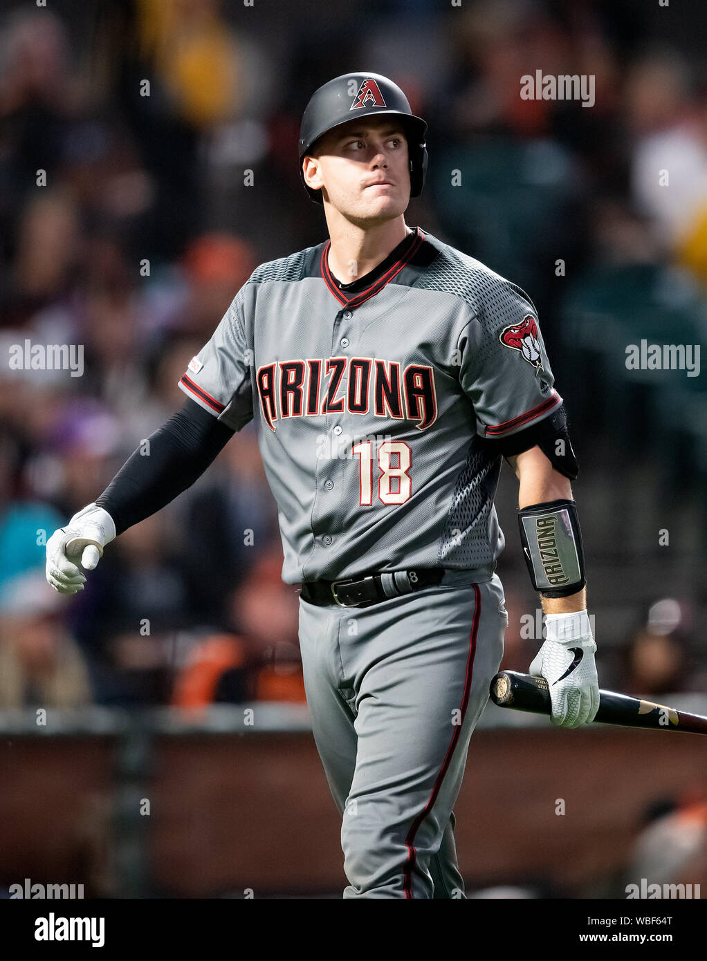 August 26, 2019: [Carson Kelly] looks back at the mound after striking ...