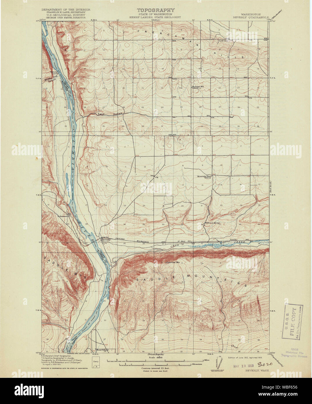 Beverly washington state map hi-res stock photography and images - Alamy