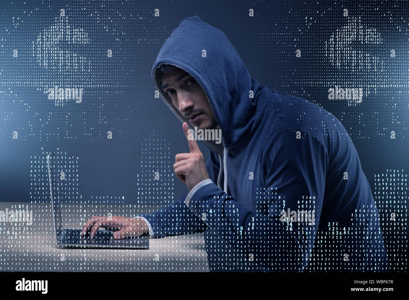 The hacker in digital security concept Stock Photo - Alamy