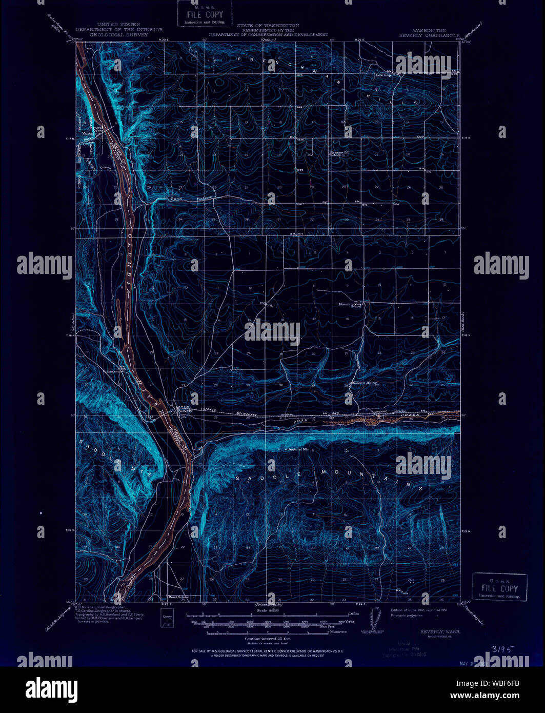 Beverly washington state map hi-res stock photography and images - Alamy