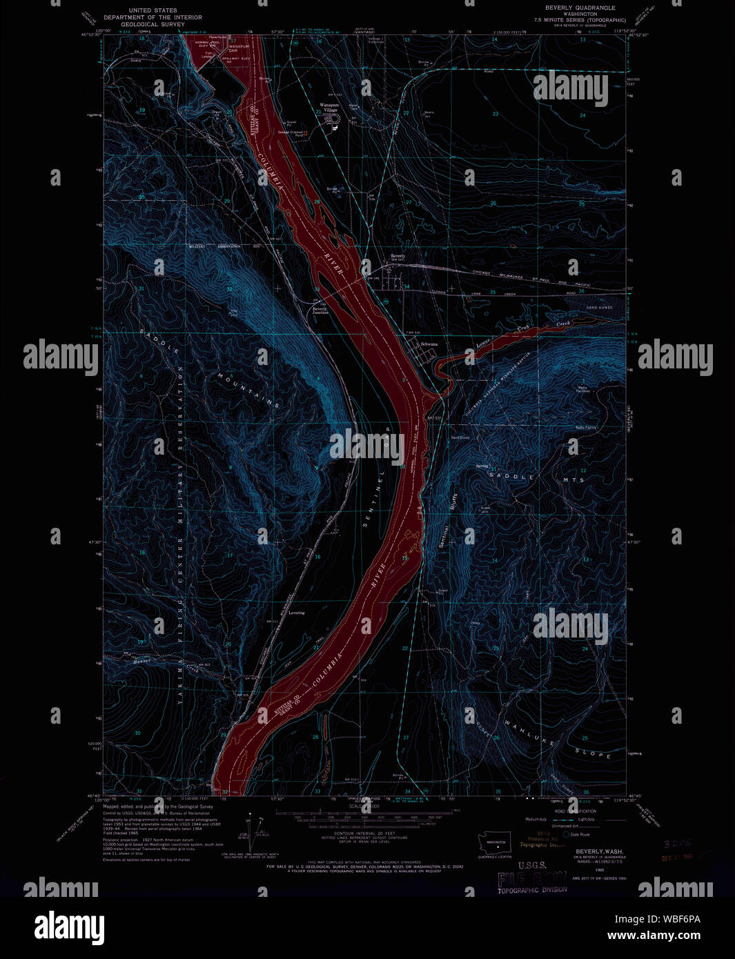 Beverly washington state map hi-res stock photography and images - Alamy