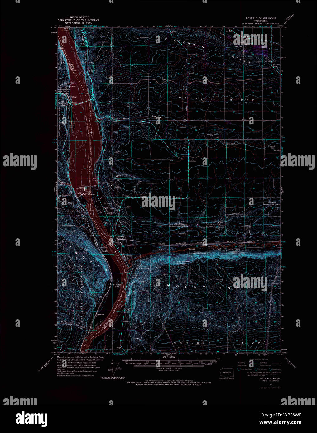Beverly washington map hi-res stock photography and images - Alamy