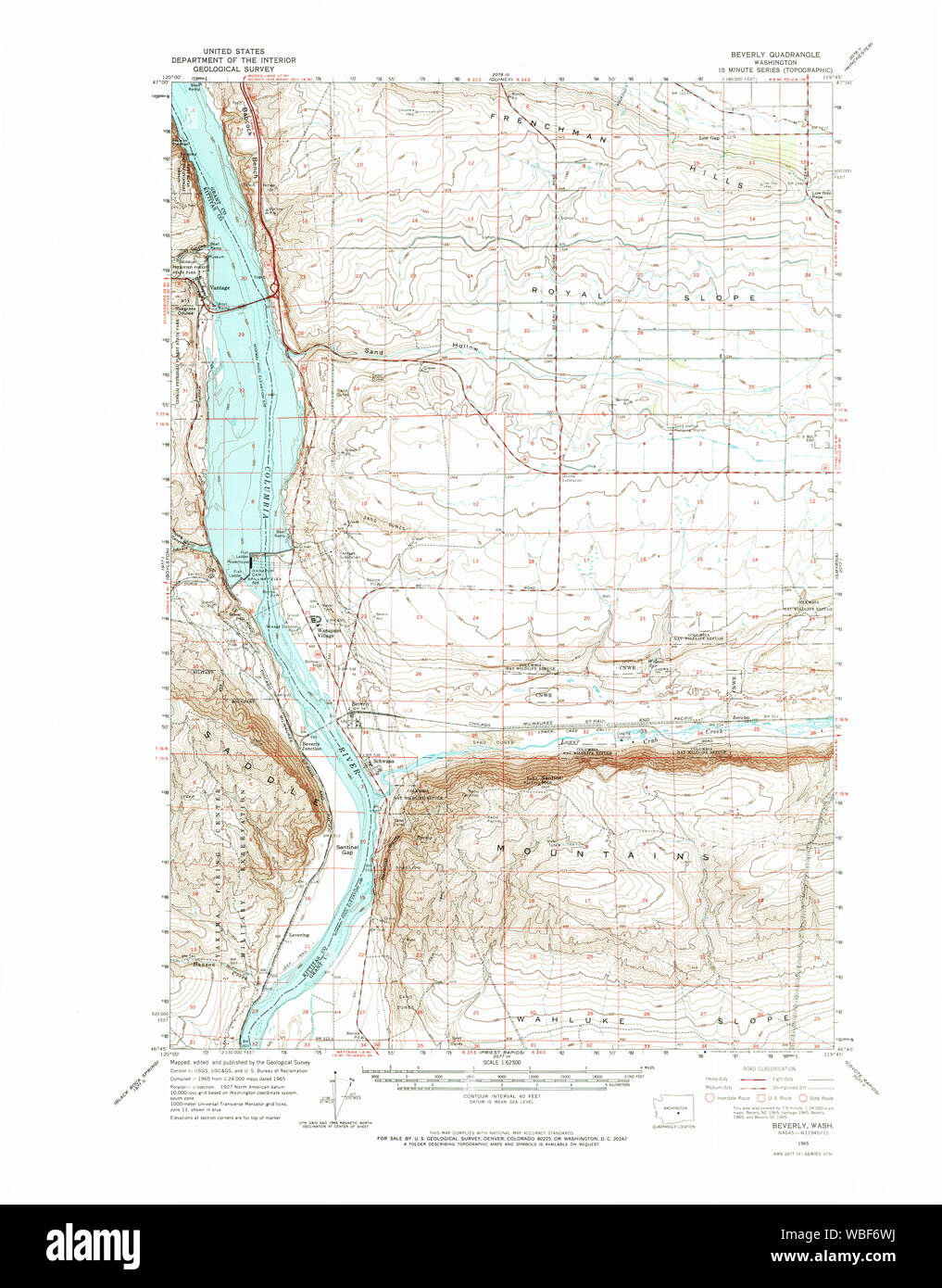 Map of beverly washington hi-res stock photography and images - Alamy