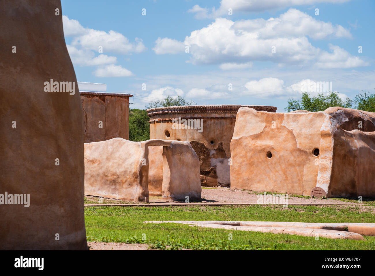 Ancient adobe buildings at Tumacácori National Historical Park, Mission ...