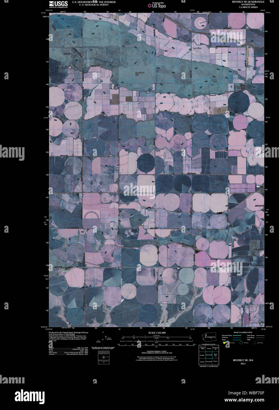 Beverly washington state map hi-res stock photography and images - Alamy