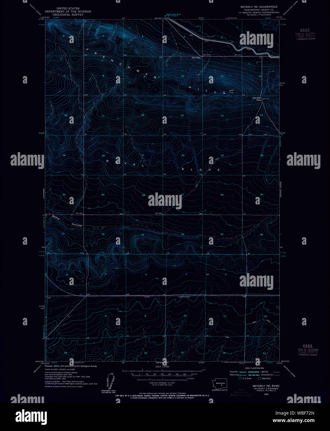 Beverly washington state map hi-res stock photography and images - Alamy