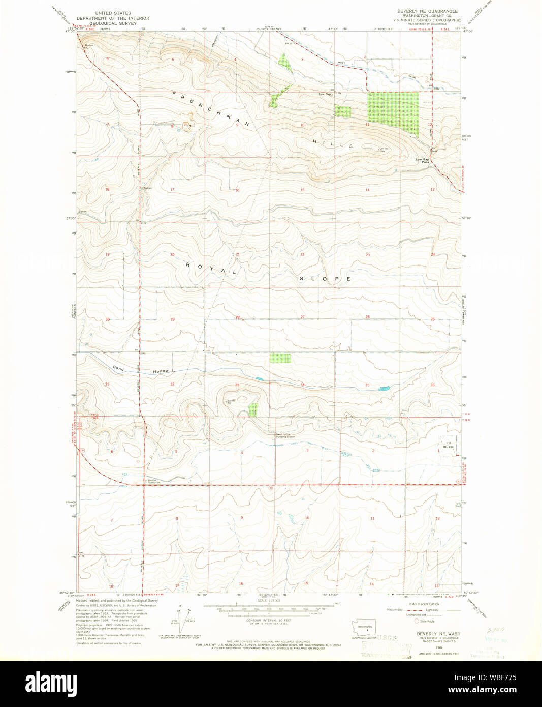 Beverly washington state map hi-res stock photography and images - Alamy