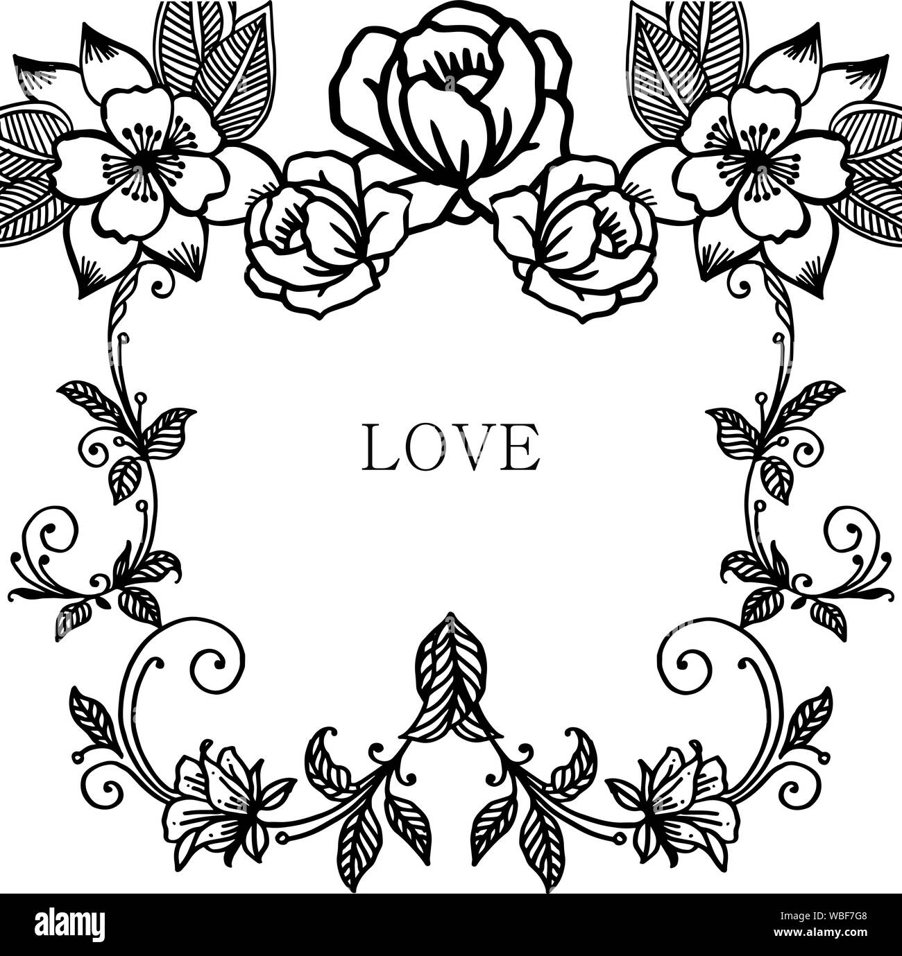 Simple card of love, isolated on white background, with various shape ...