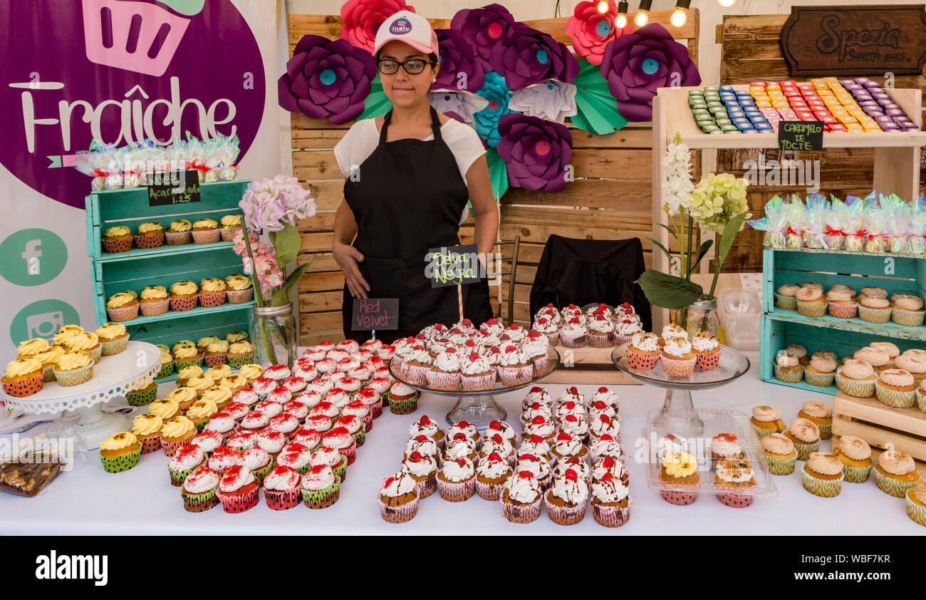 Cuenca, Ecuador - November 4, 2017 - Pastry vendor shows her wares at ...