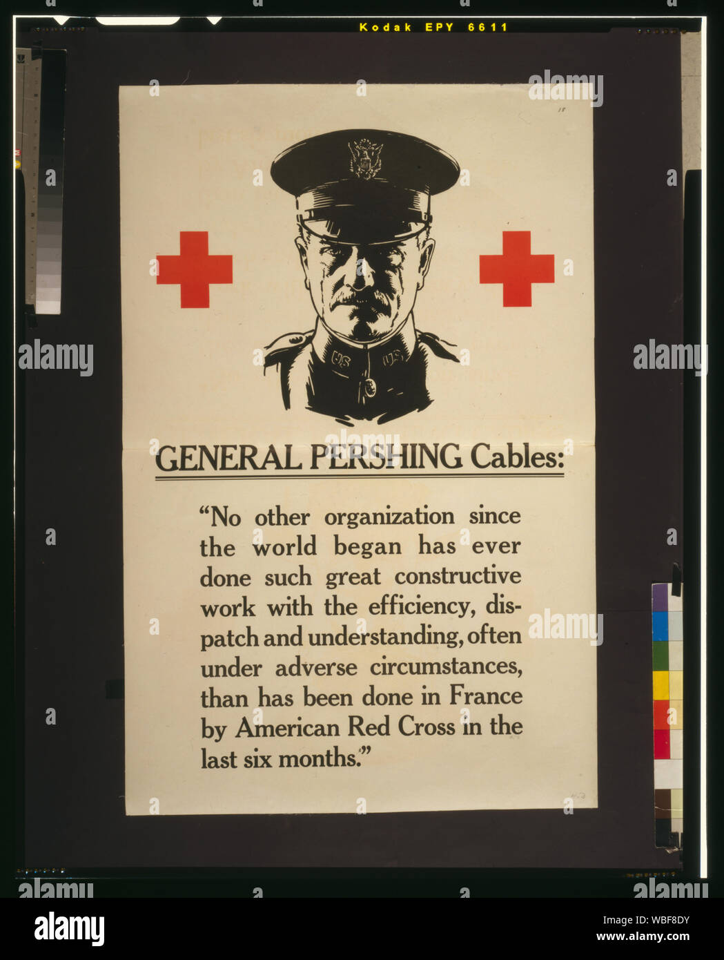 General Pershing cables Abstract: Poster showing a bust portrait of ...