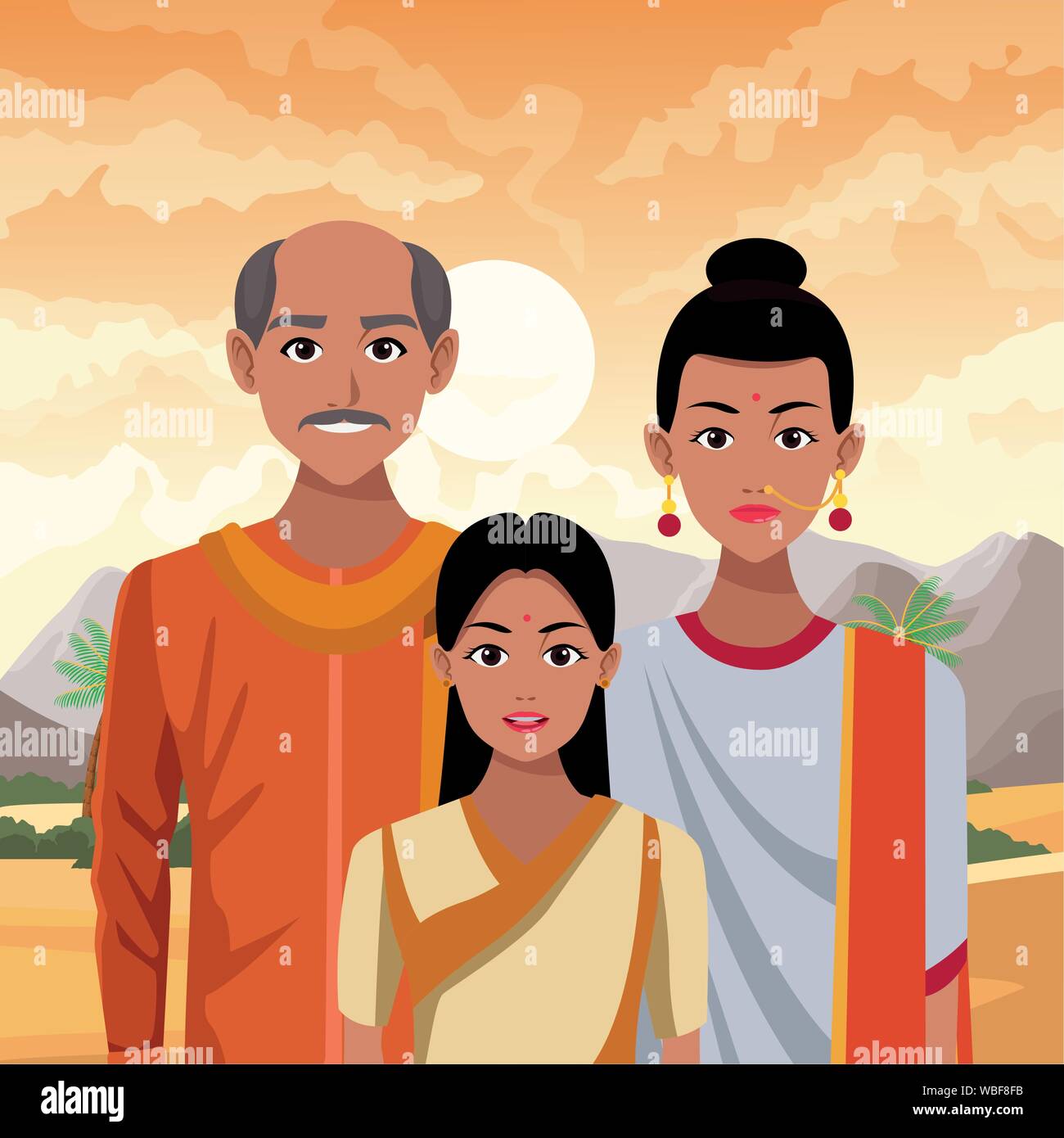 indian asian oriental culture cartoon Stock Vector Image & Art - Alamy