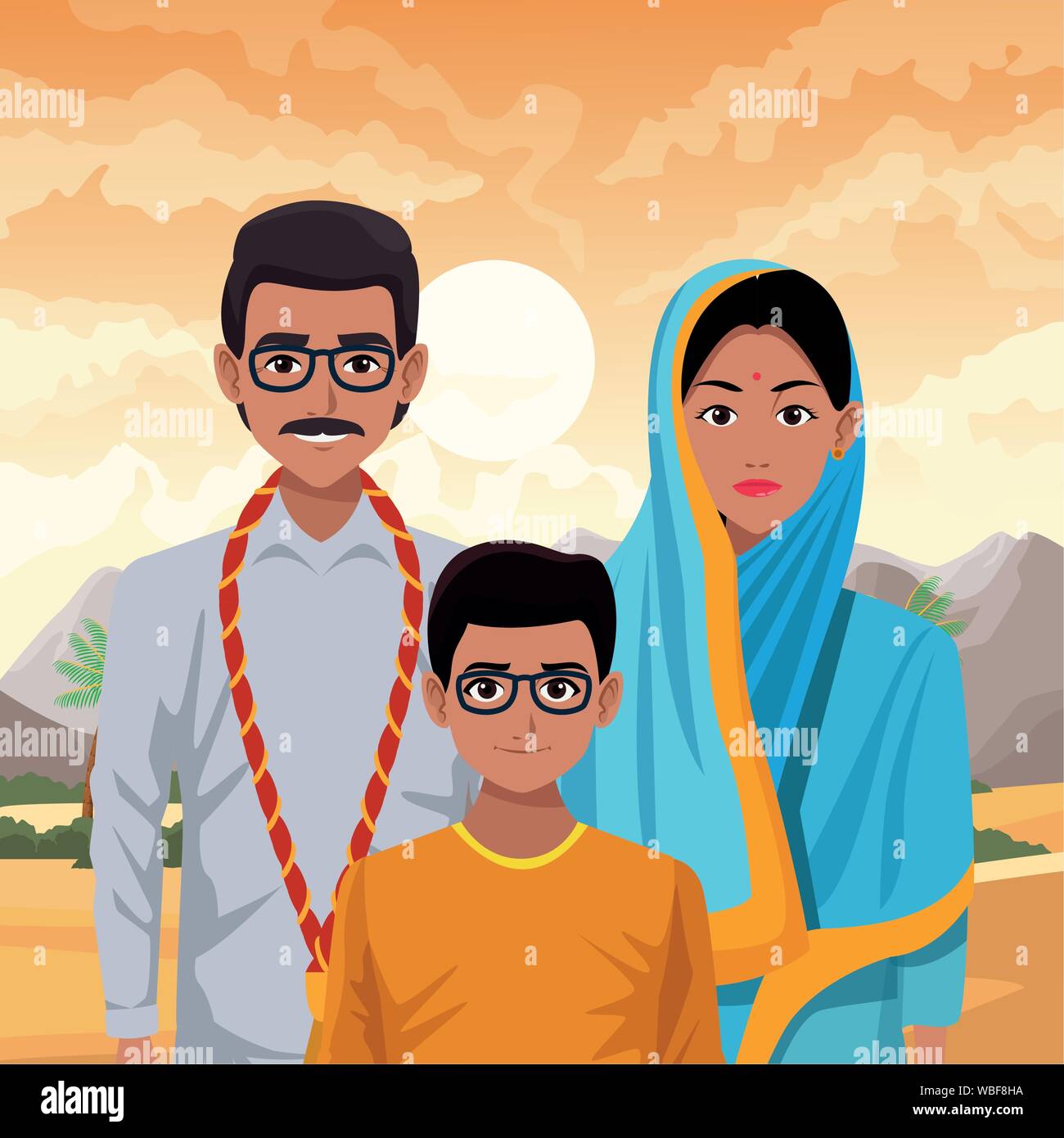 indian asian oriental culture cartoon Stock Vector Image & Art - Alamy