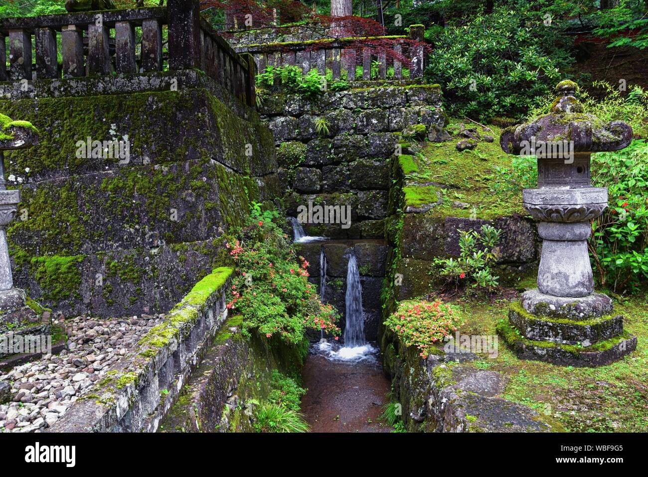 Traditional Japanese gardens in public parks in Tokyo, Japan. Views of ...