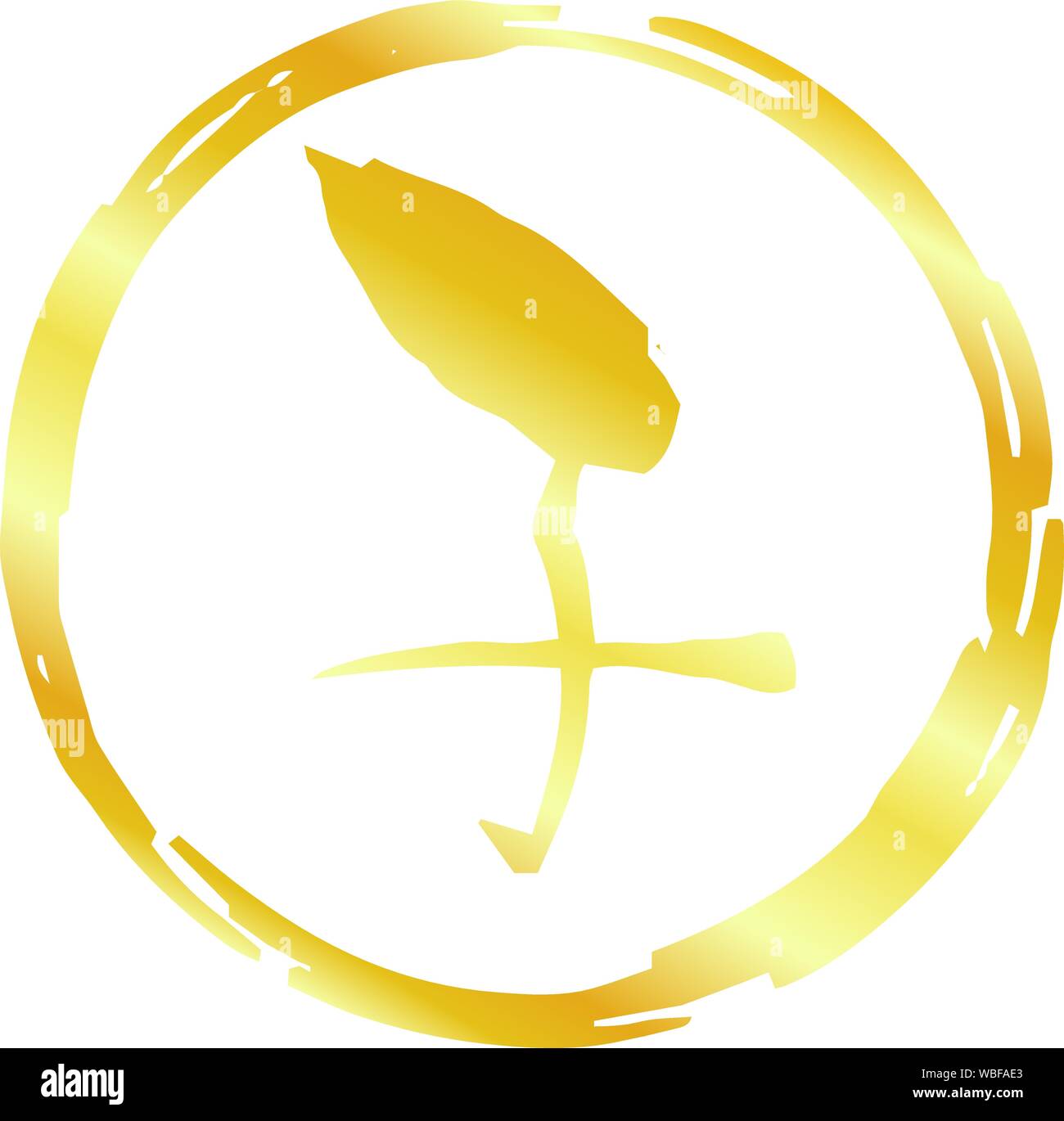 This is a illustration of Round stamp of Kanji meaning Japanese zodiac ...