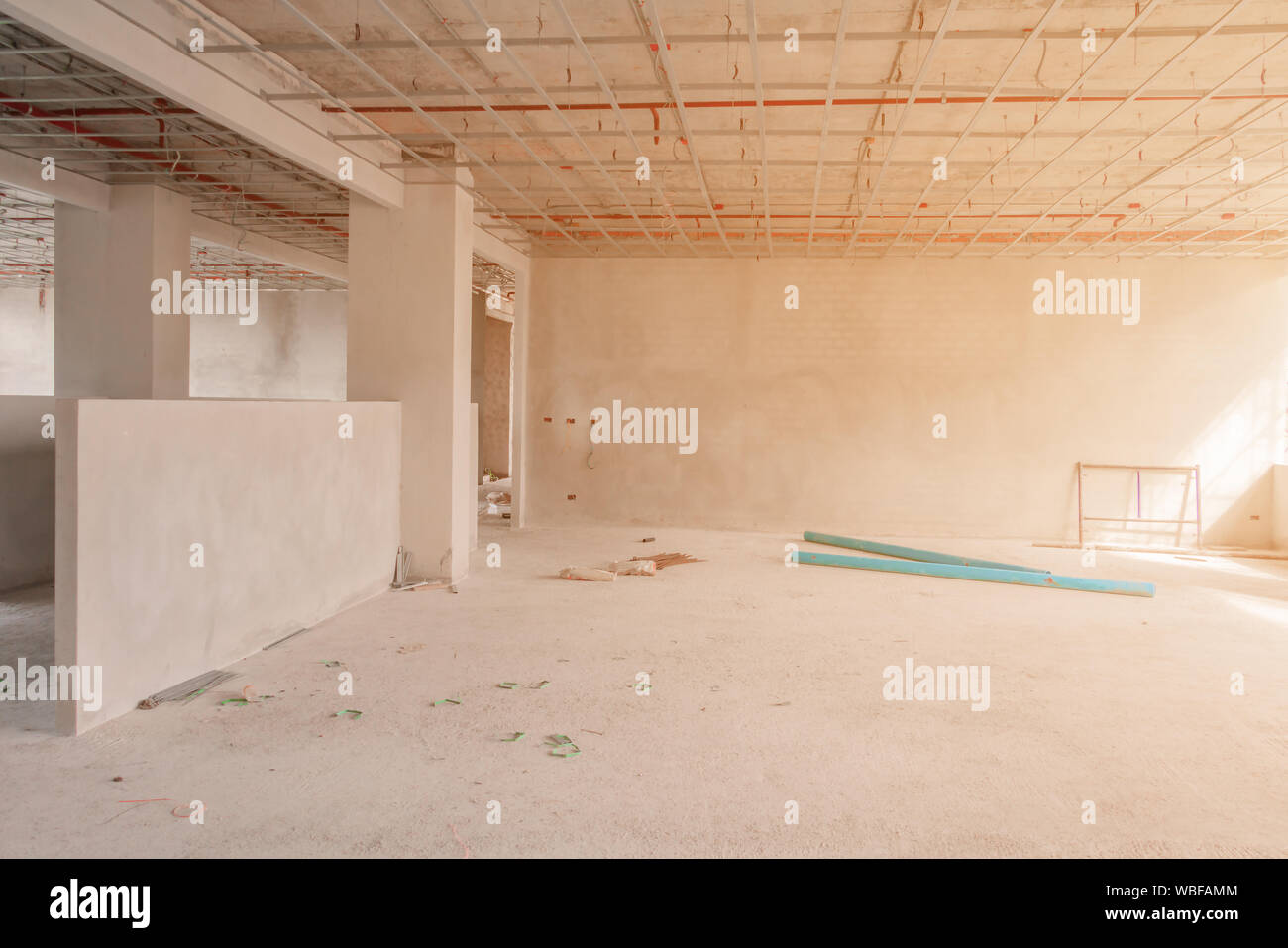 construction site interior building plan development on housing with ...