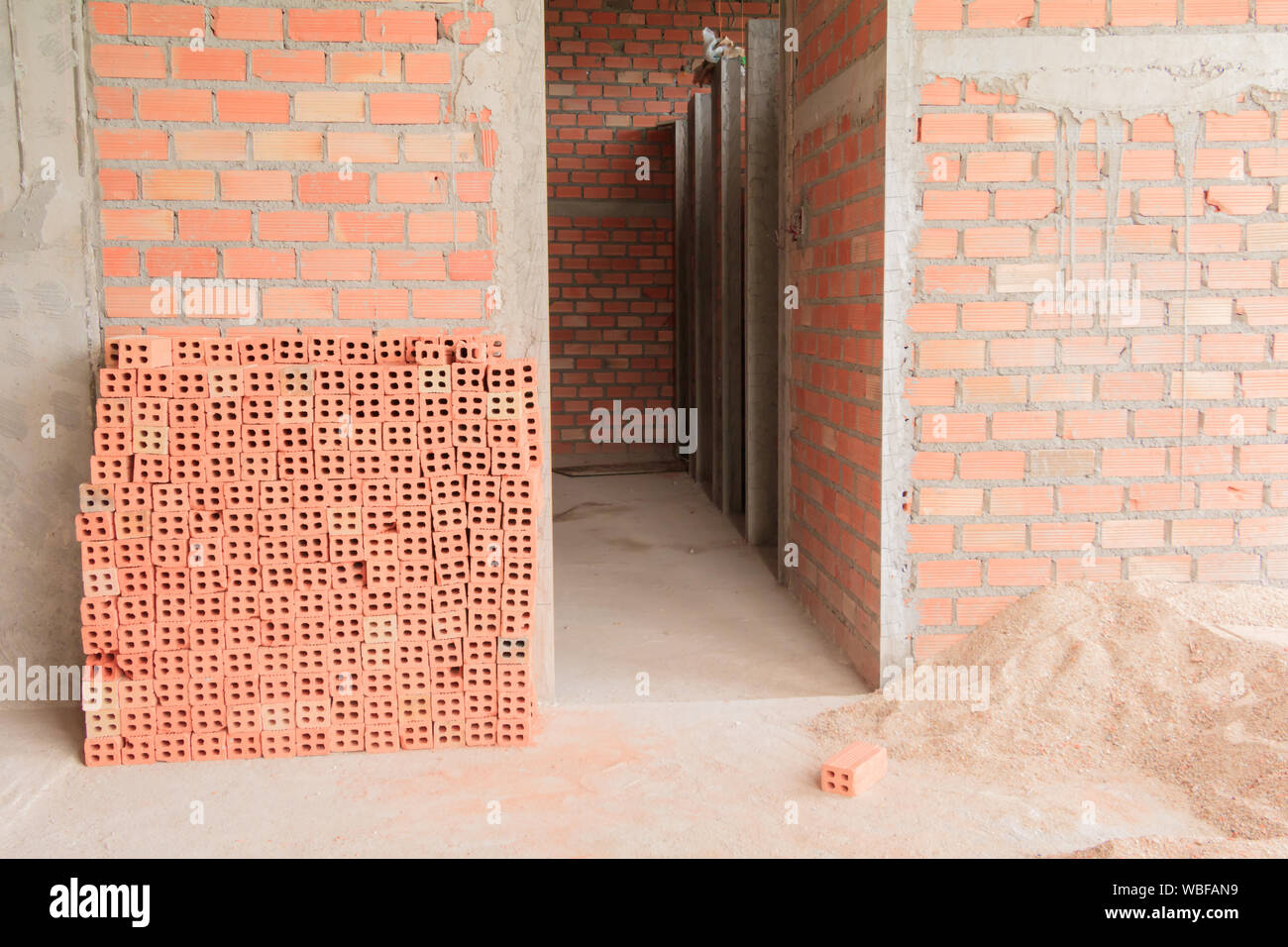 construction site interior building plan development on housing with ...