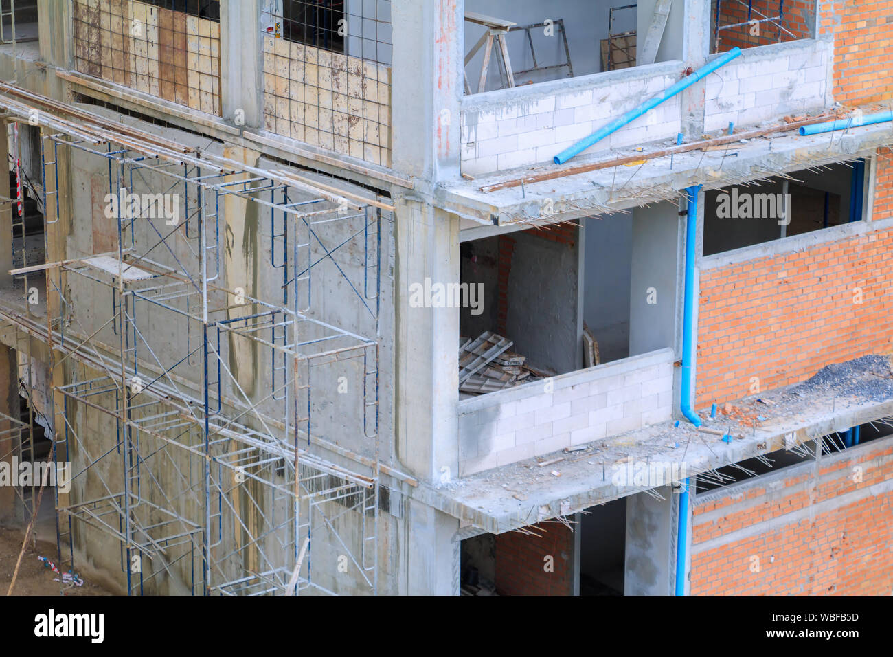 high big building construction site in develop city. with copy space ...